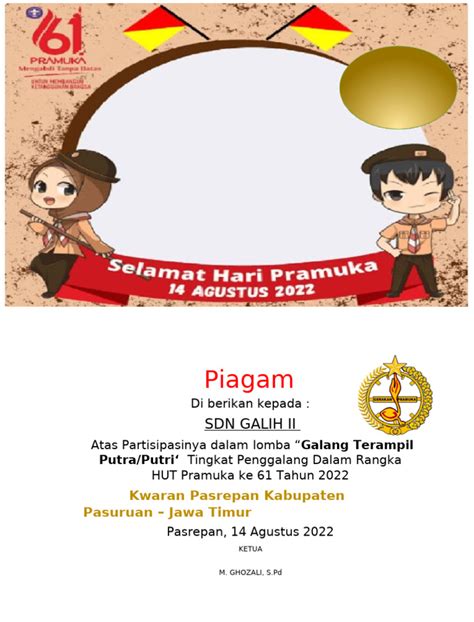 Piagam Pramuka Pdf