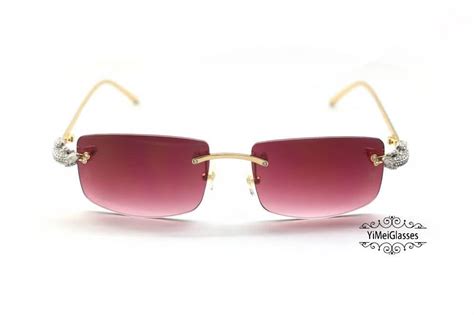 Cartier Crocodile Decor Diamondandgem Rimless Sunglasses Ct6438289