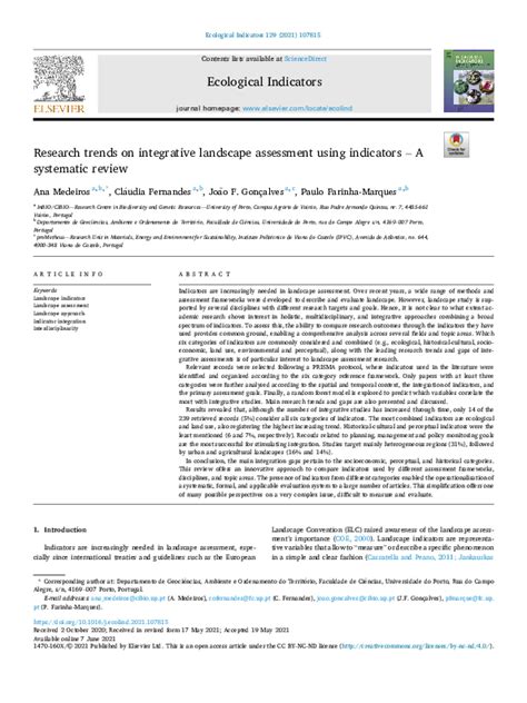 Pdf Research Trends On Integrative Landscape Assessment Using Indicators A Systematic Review