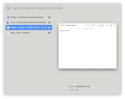 copy actions