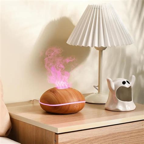 Diffuseur Huiles Essentielles Flame Effet Flamme Colorée 200ml Silencieux Diffuseur Huiles