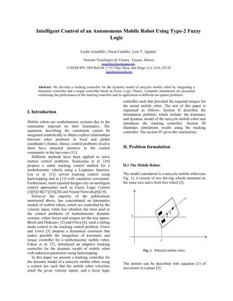 Intelligent Control Of An Autonomous Mobile Robot Ucmss