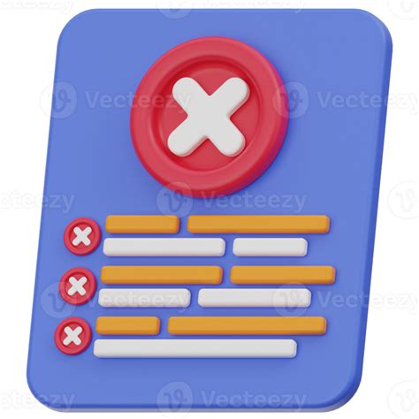 Rejected Document 3d Illustration 47247066 Png