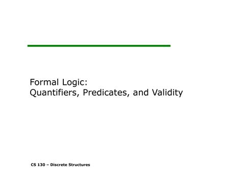 Predicate Logic Formal Logic Quantifiers Predicates And Validity