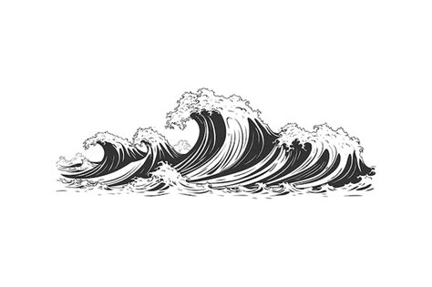 Premium Vector Ocean Wave Vector Illustration Design