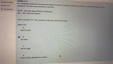 Solved Question 24 Exhibit 13 5 Part Of An Anova Table Is