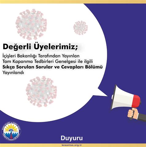 Tam kapanma tedbirleri genelgesi ile ilgili sıkça sorulan sorular