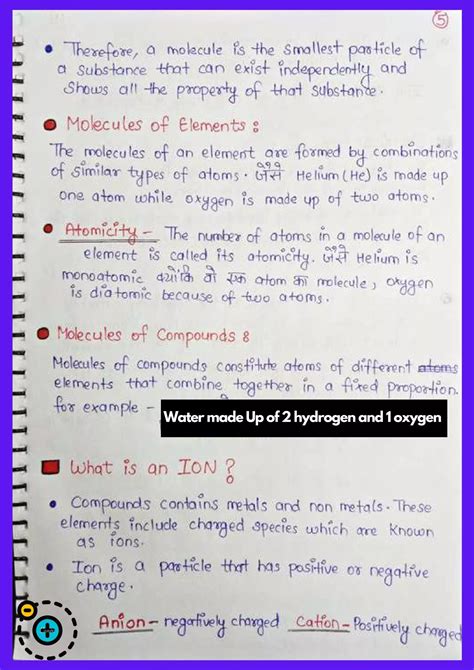 Atoms And Molecules Class 9 Handwritten Notes Pdf Readaxis