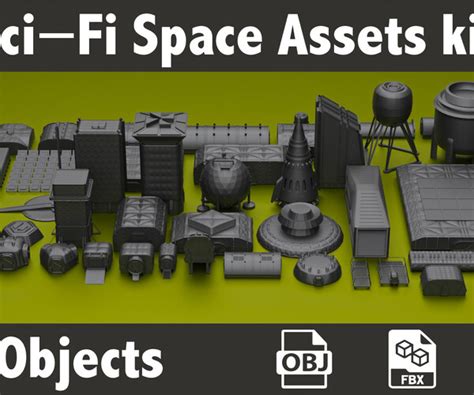 Artstation 3d Sci Fi Space Assets Kit Game Assets