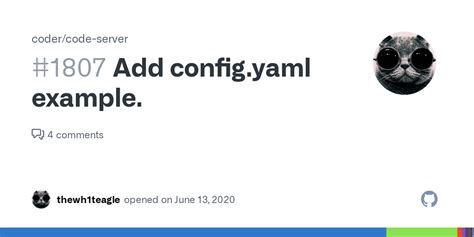 Add Config Yaml Example Issue Coder Code Server Github