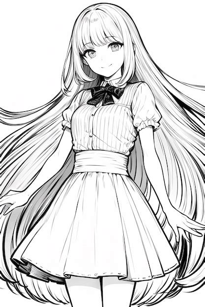 Premium Ai Image A Girl With Long Hair And A Dress That Says She Is
