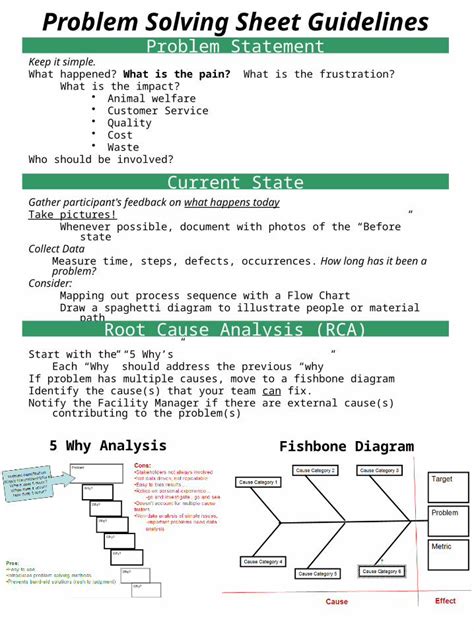 Pptx Problem Solving Sheet Guidelines Dokumentips