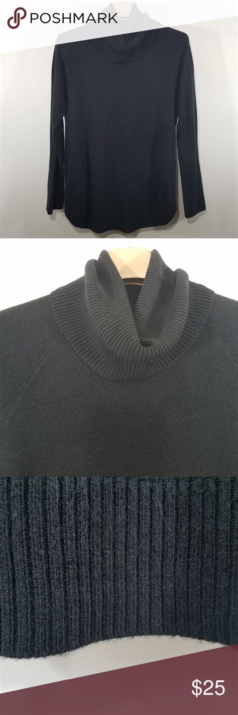 Croft And Barrow Black Knit Turtleneck Sweater