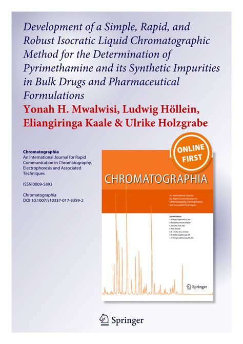 Pdf Development Of A Simple Rapid And Robust Liquid Chromatographic Method For The