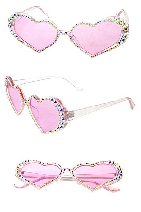 Womens Rhinestone Heart Style Sunglasses I3 L2213by City Sunglass