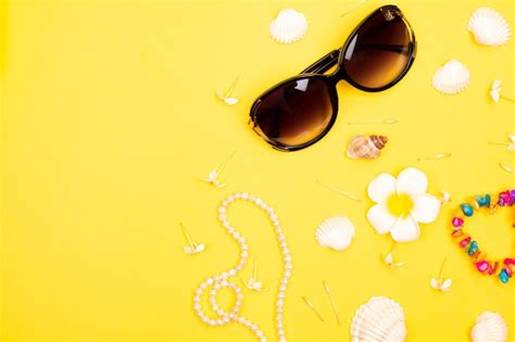 Premium Photo Flat Lay Summer Background