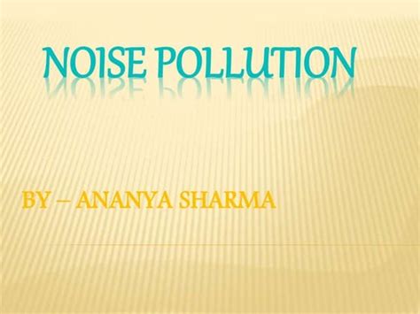 Noise Pollution Ppt