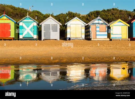 Bathing Boxes Beach Huts Brighton Port Phillip Bay Victoria