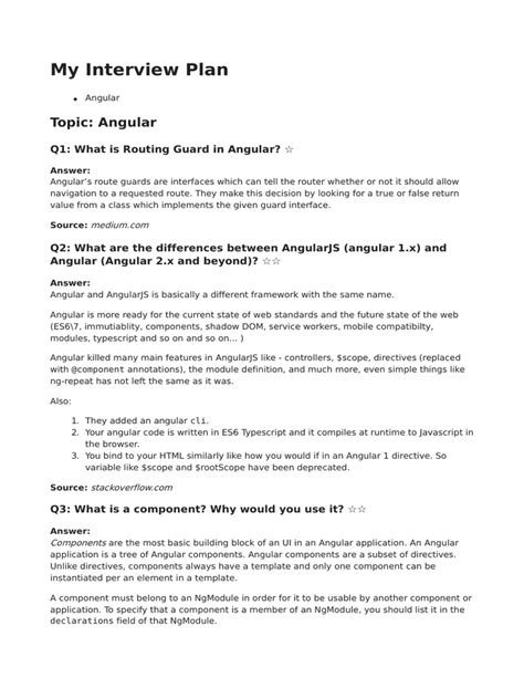 Fullstack Cafe Interview Plan Pdf Angular Js Information