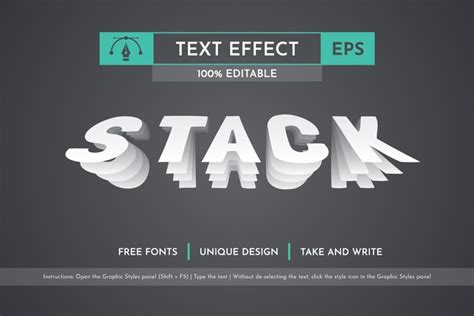 Stack Editable Text Effect Font Style