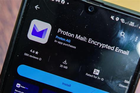 Proton Mail Encrypted Email Application On Smartphone Screen Proton