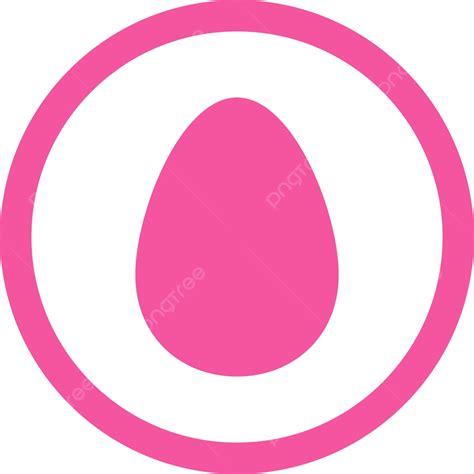 egg flat pink color rounded vector icon white background food basic
