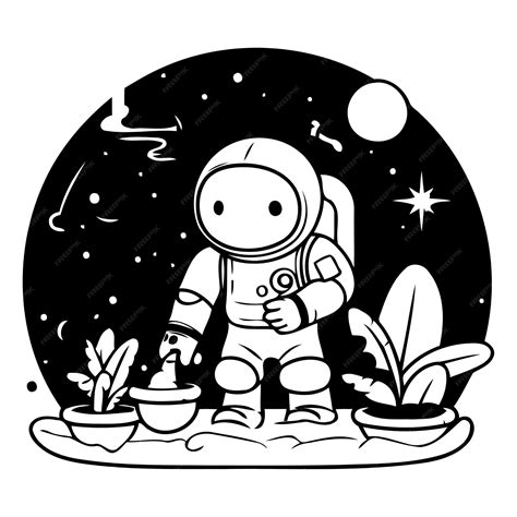 Premium Vector Astronaut In Outer Space Vector Illustration Cartoon Character