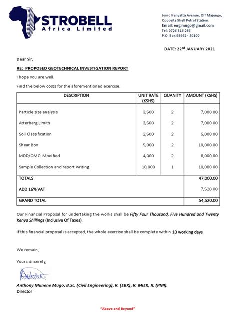 Proposed Geotechnical Investigation Report Pdf