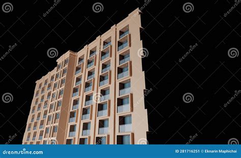 3d Rendering Architecture With Futuristic Streamlined Design Royalty Free Stock Image