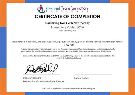 Certificate Of Training Completion
