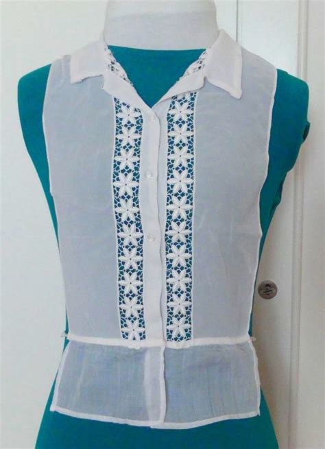 1940s White Dickey Vestee Nos Clothes Blouse Vintage Fashion