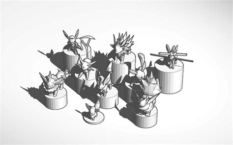 3d Design All Eevee Evolutions Tinkercad
