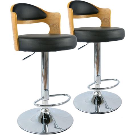 Lot De 2 Tabourets De Bar Chêne Clair Et Noir Isabella 3 Suisses
