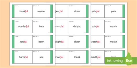 Suffix Loop Cards Ful Teacher Made