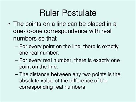 Ruler Postulates And Segment Addition Ppt Download