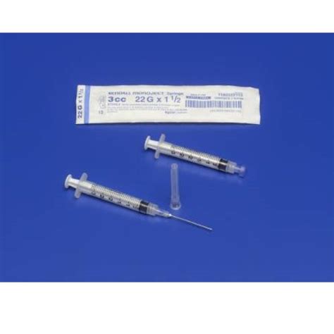 Syringe With Hypodermic Needle Monoject 3 Ml 27 Gauge 14 Inch