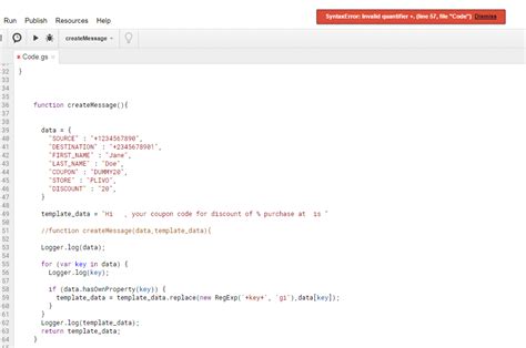 Apps Script Regex Syntaxerror Invalid Quantifier Stack Overflow