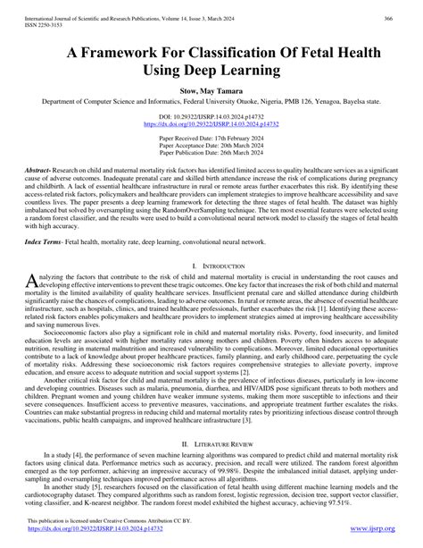 Pdf A Framework For Classification Of Fetal Health Using Deep Learning