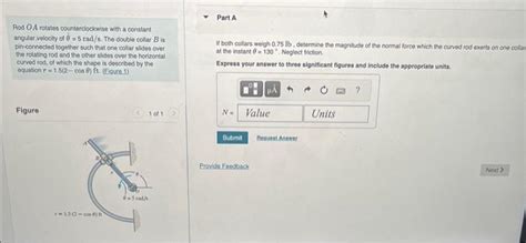 Solved Rod OA Rotates Counterclockwise Wth A Constant Chegg