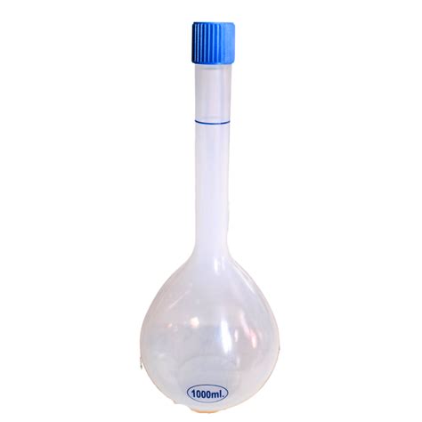 Volumetric Flask With Screw Cap 1000 Ml Pack Of 1 Plastic For Chemis
