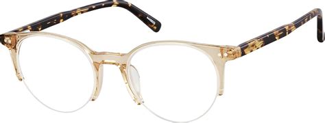 Zenni Round Prescription Glasses Tortoiseshell Plastic Frame Cream