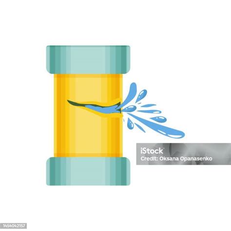 누출이있는 파이프 파손 파이프 라인 파열 수도꼭지 떨어지기 물 공급 문제 파이프 파손 흰색 배경에 격리된 바람 그림 0명에 대한