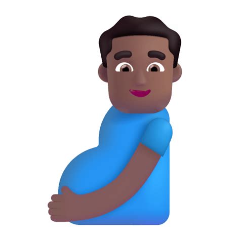 Pregnant Man 3d Medium Dark Icon Fluentui Emoji 3d Iconpack Microsoft