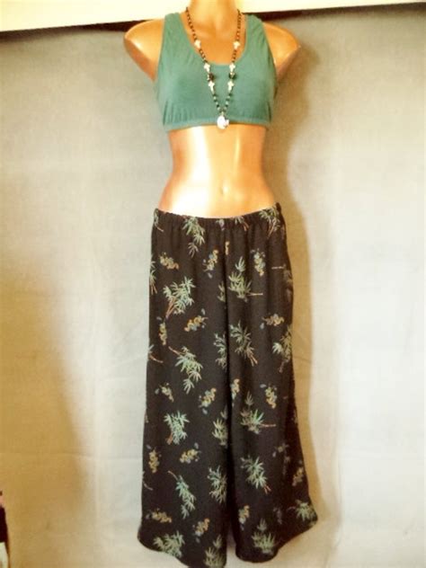 Uni Sex Wide Leg Low Ride Rayon Yoga Pants W Dragons And Bamboo Etsy
