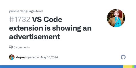 vs code extension is showing an advertisement · issue 1732 · prisma