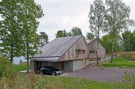 M Shaped Roof Fjord House Clad In Weathered Wood
