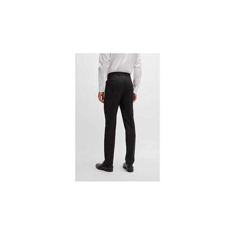 Costume Slim En Laine Vierge Micro Motif Noir Boss Toulouse