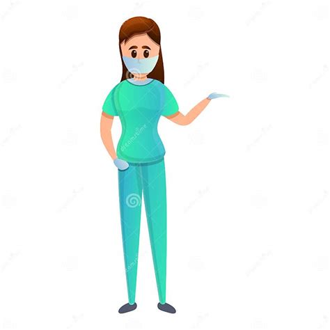 Cartoon Van Het Pictogram Van Een Verpleegster Vector Illustratie