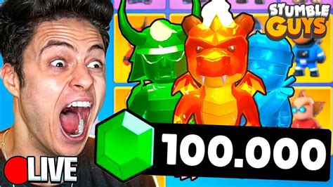 GASTEI 100 MIL GEMAS NO STUMBLE GUYS PRA LIBERAR TODAS AS SKINS AO
