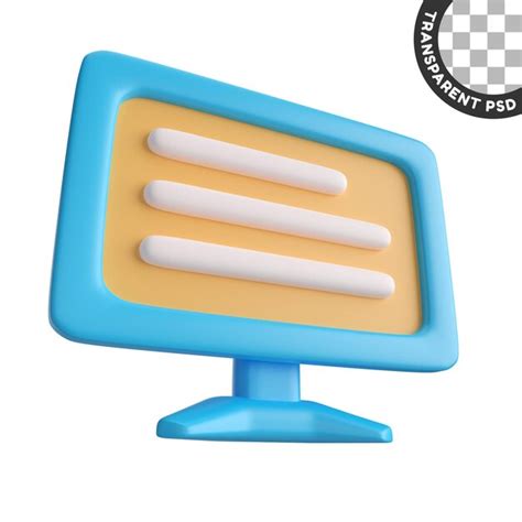 Icône Dillustration 3d Du Moniteur Lcd Psd Premium
